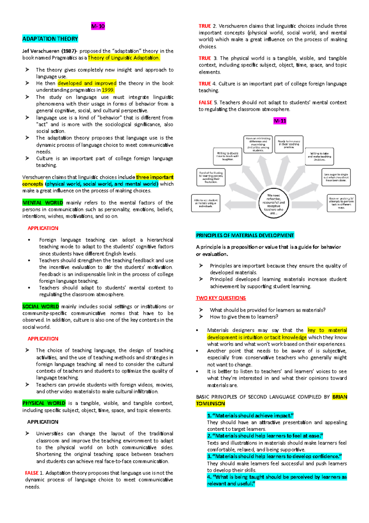 Adaptation Theory (M): Insights on Language Use & Teaching Strategies ...