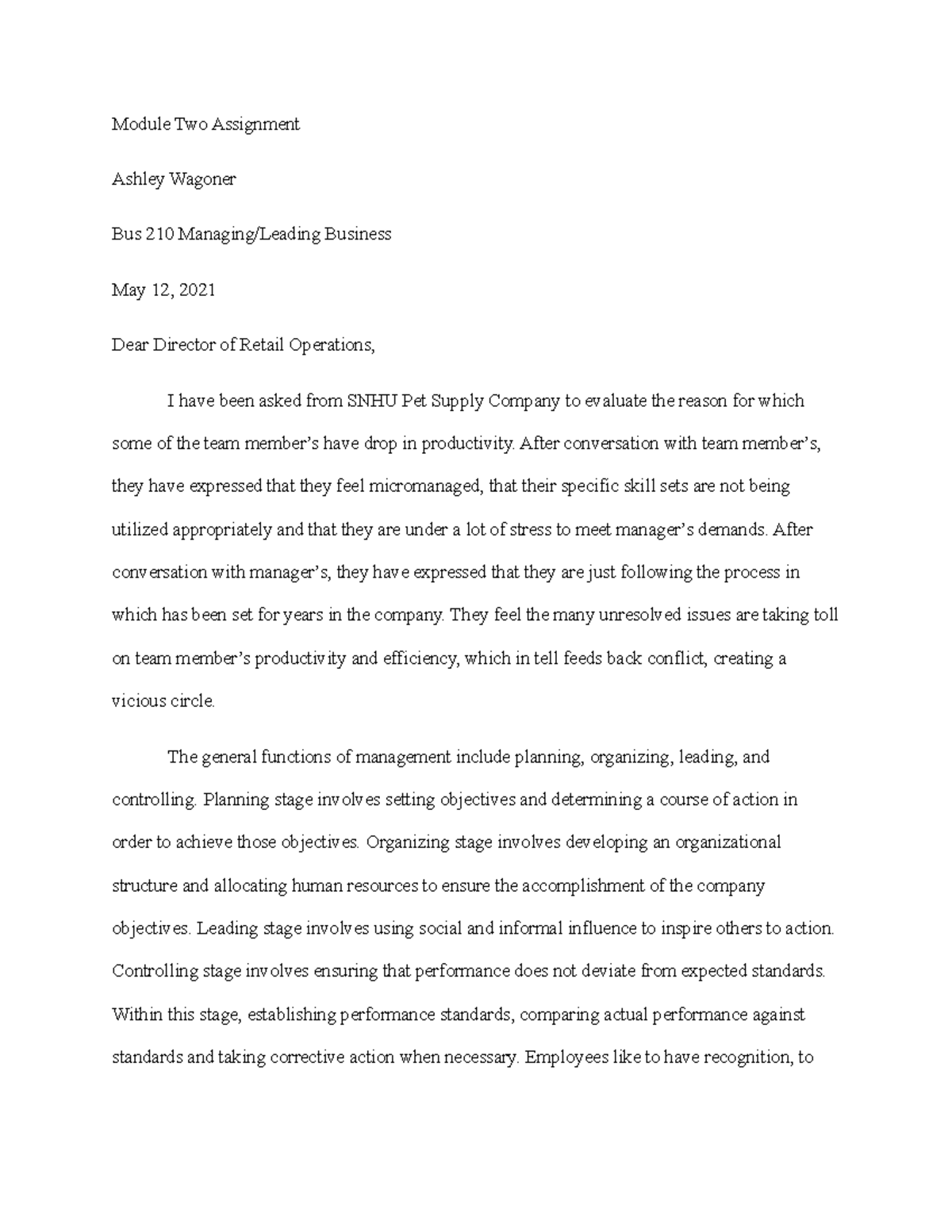 Module Two Assignment Bus 210 - Module Two Assignment Ashley Wagoner ...