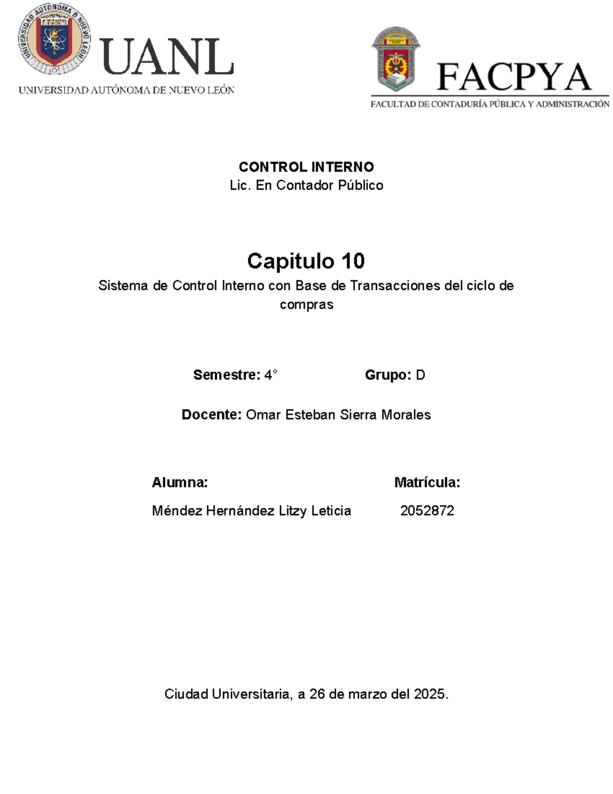 Capítulo 10: Sistema de Control Interno en Compras - Lic. En Contador ...