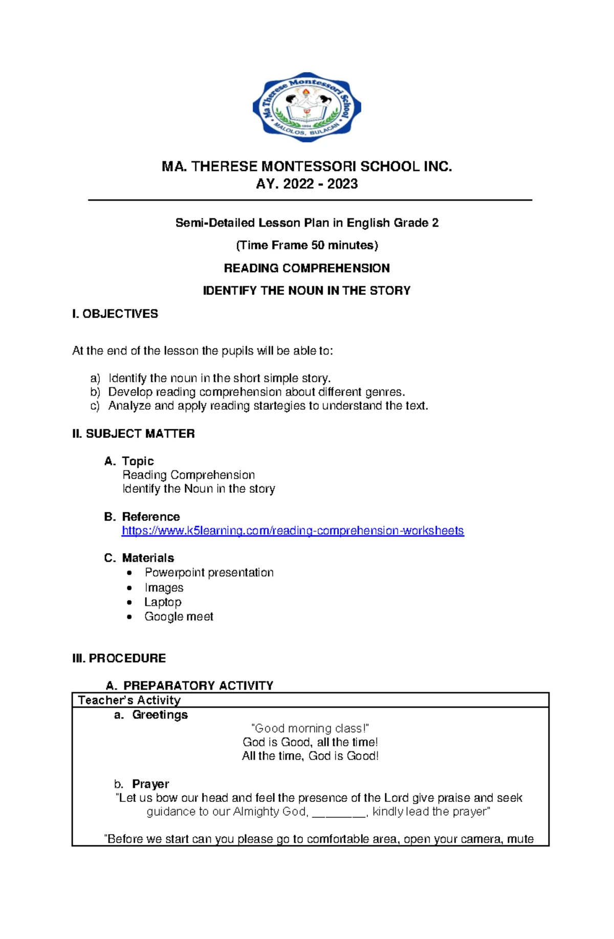 DLL Science 5 Q1 W6 - Detailed Lesson Plan - GRADES 1 to 12 DAILY LESSON LOG School: DepEdClub ...