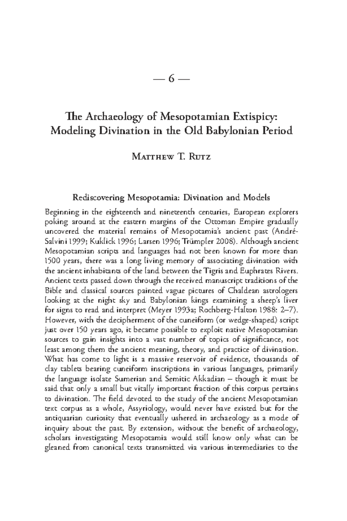The Archaeology of Mesopotamian Extispicy: Textual Sources & Practices ...
