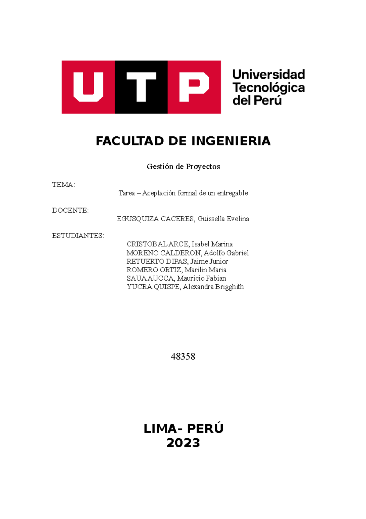 S10 - Formato de Aceptación de Entregables del Proyecto RMS - Studocu