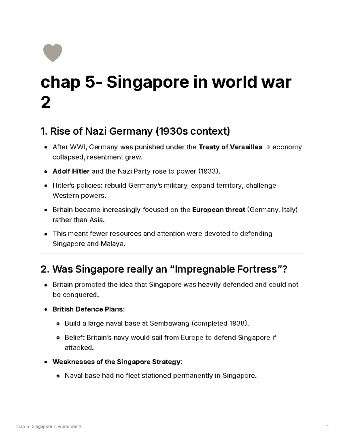 Chapter 5 Notes: Singapore in World War II - Key Events and Defenses ...