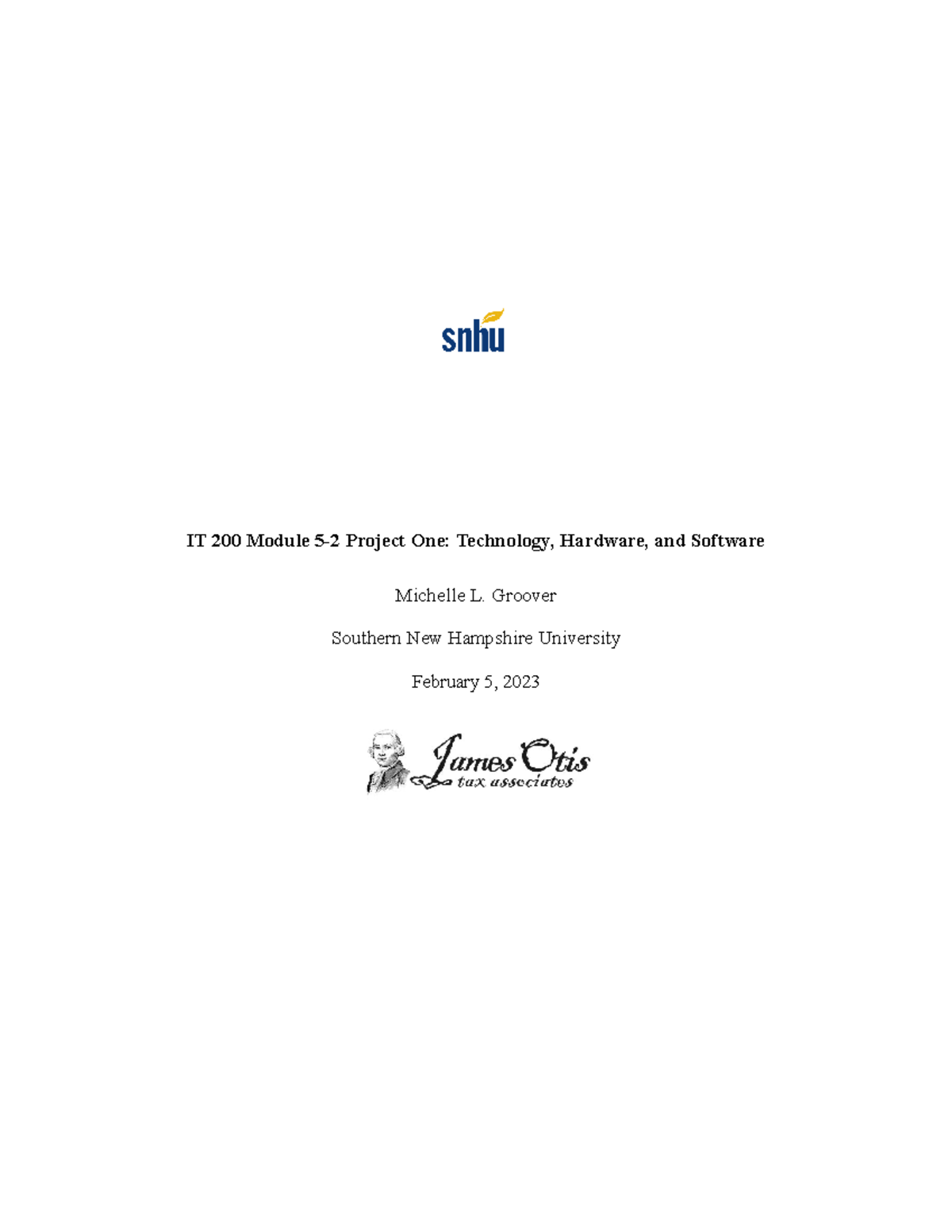 IT 200 Module 5-2 Project: Tech Solutions for James Otis Tax Associates ...