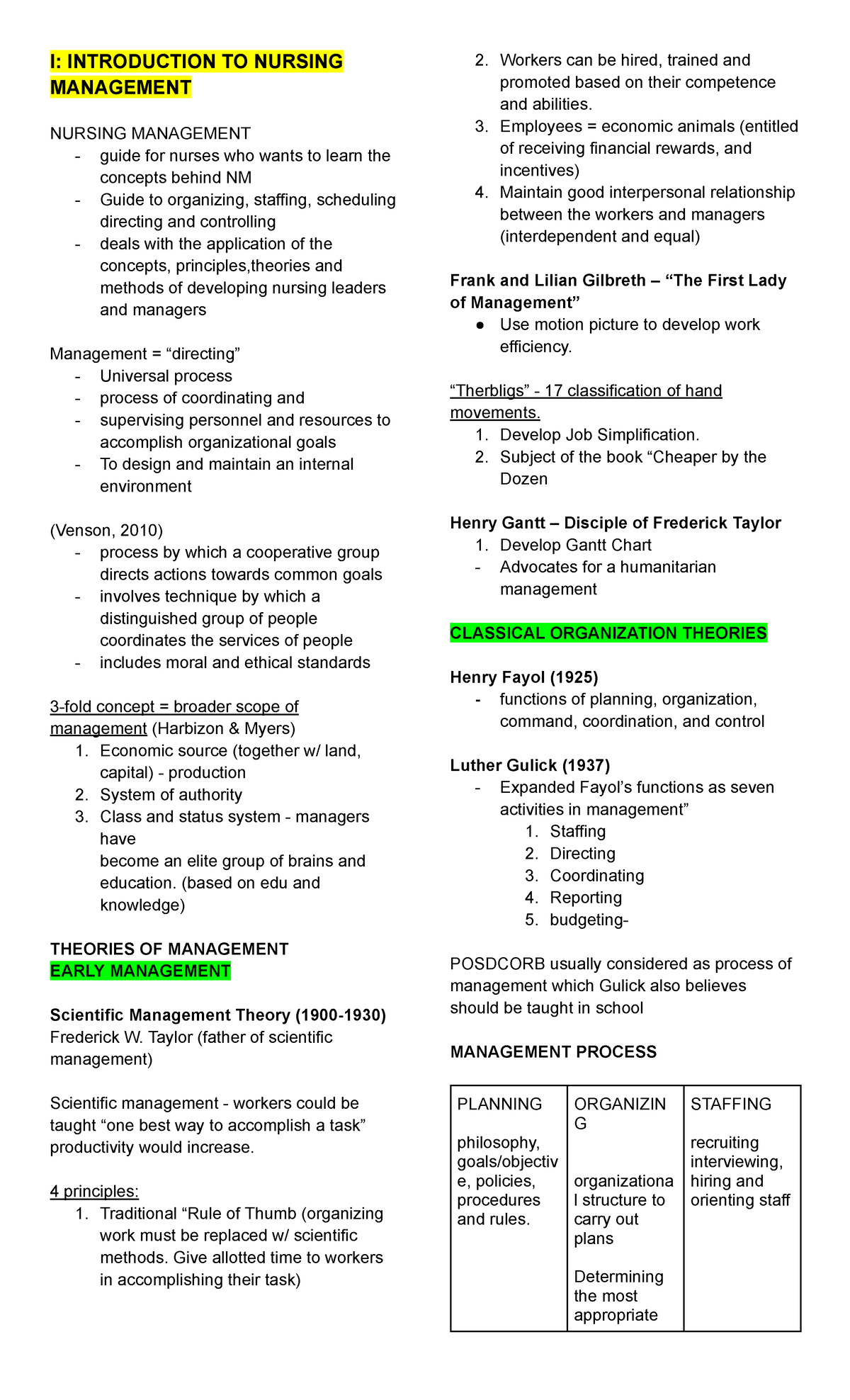 NCMB 419 Leadership 1 3 - Preliminary Study Notes on Nursing Management ...