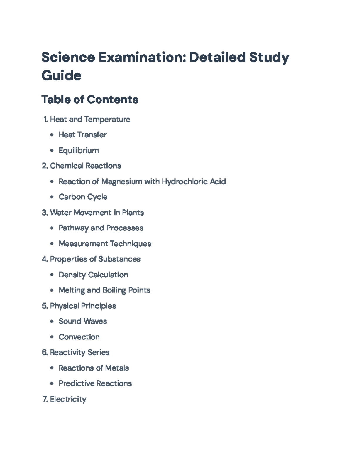 Comprehensive Science Exam Study Guide: Concepts & Calculations ...