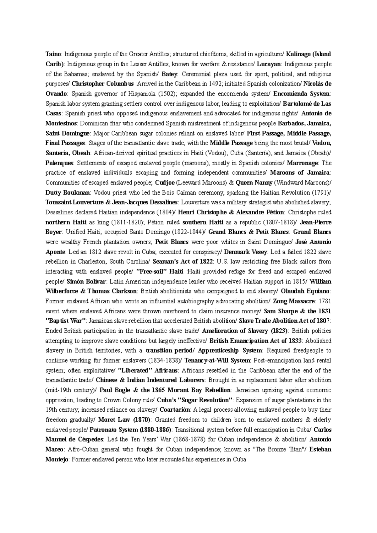 Hi1 - exam notes - Taino: Indigenous people of the Greater Antilles ...