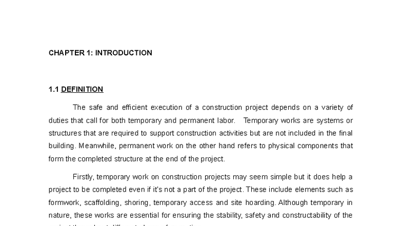 CHAPTER 1: INTRODUCTION TO TEMPORARY AND PERMANENT WORKS IN ...