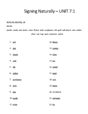 ASL 5 Homework – Signing Naturally Unit 5 Minidialogue Answers - Studocu