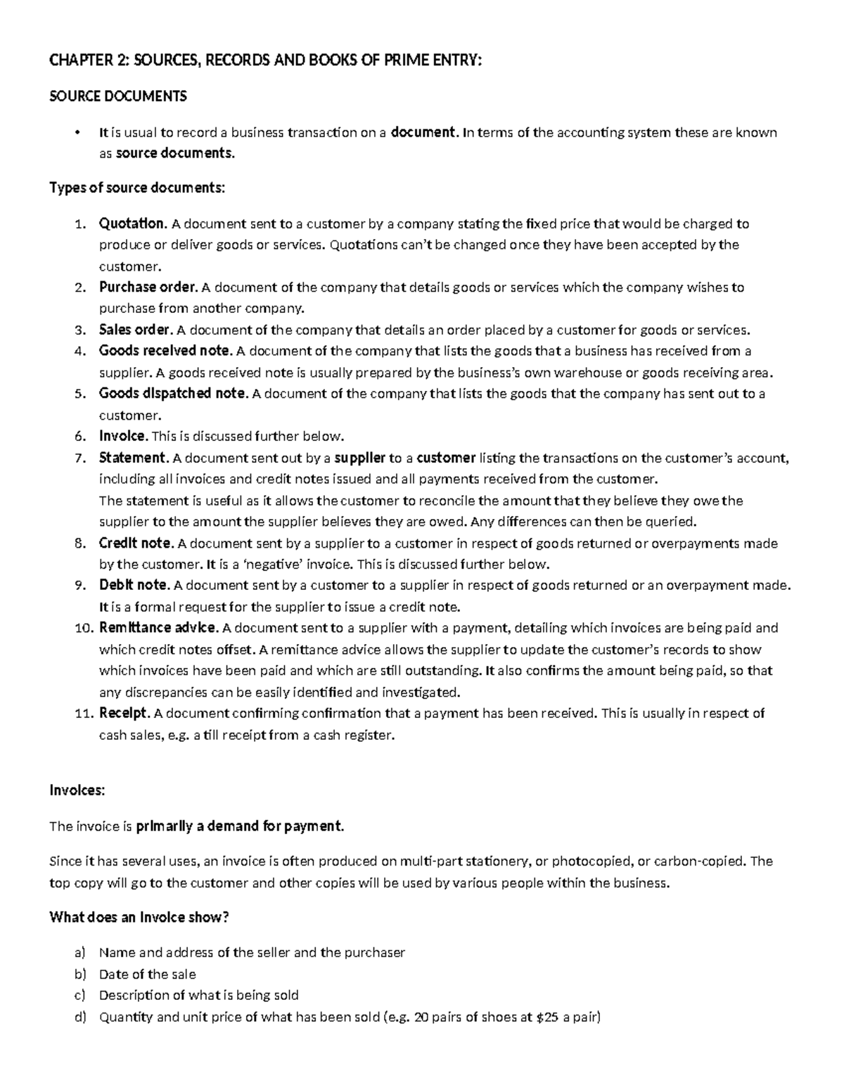 CHAPTER 2: SOURCE DOCUMENTS & BOOKS OF PRIME ENTRY IN ACCOUNTING - Studocu