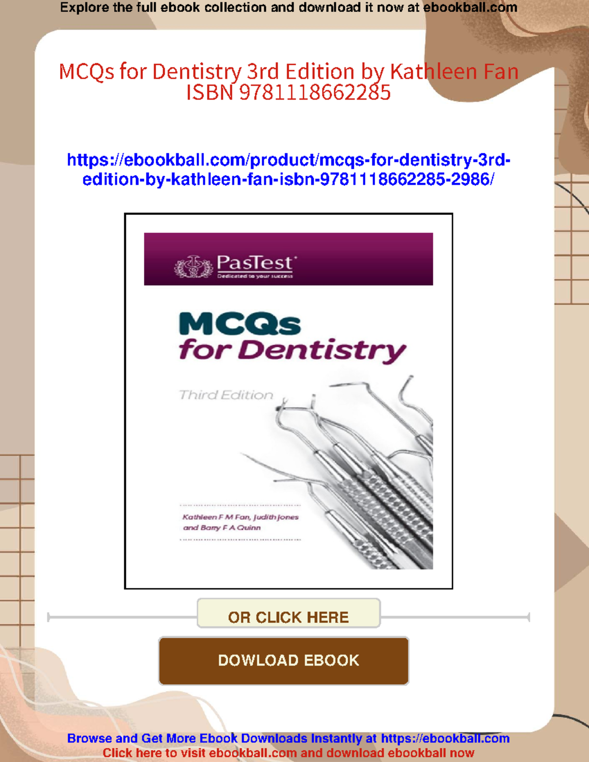 MCQs for dentistry 3rd edition by Kathleen Fan - comprehensive guide - Studocu