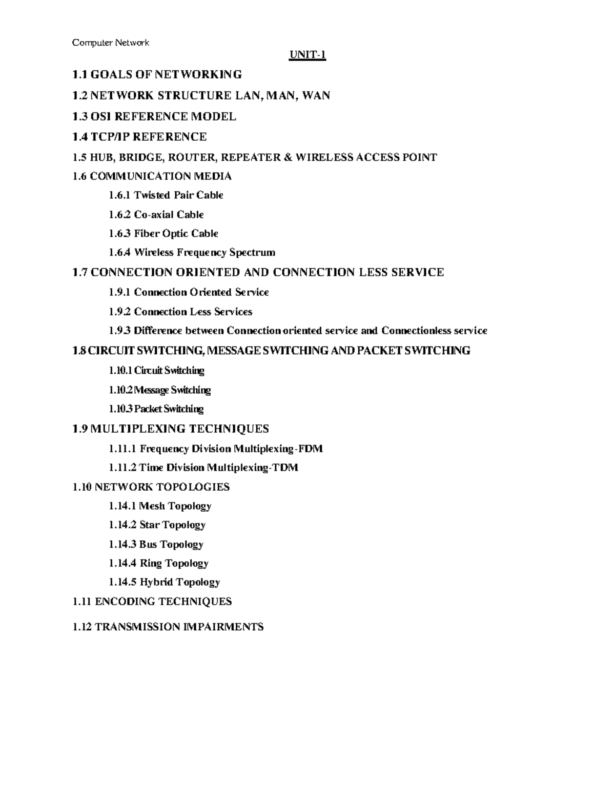 Cn Unit 1 - Comprehensive Computer Network Notes - Studocu