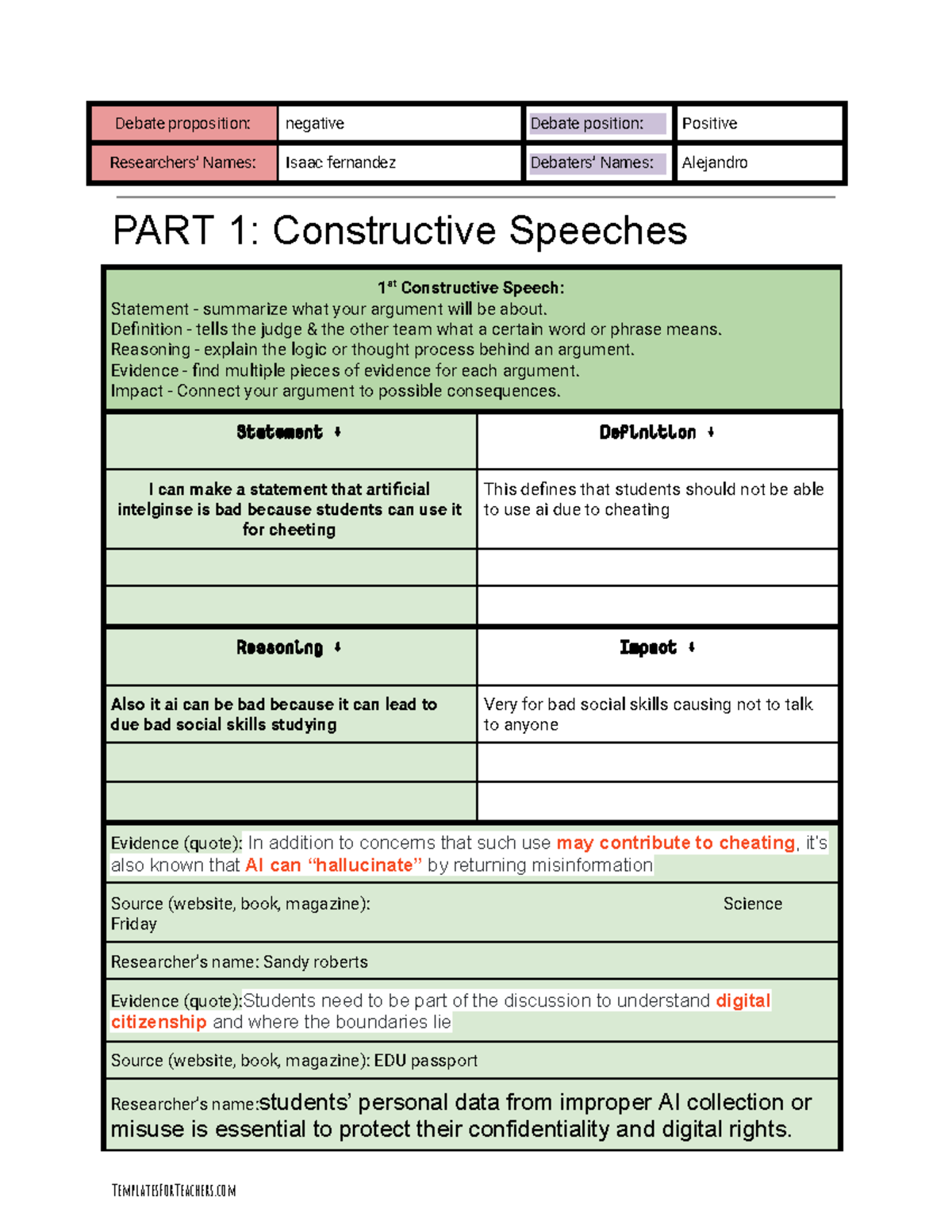 Research and Debate Negative Position P6: Constructive & Rebuttal ...