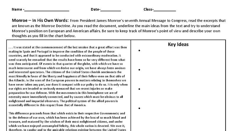 Monroe Doctrine Analysis: Key Ideas and Perspectives on U.S. Policy ...