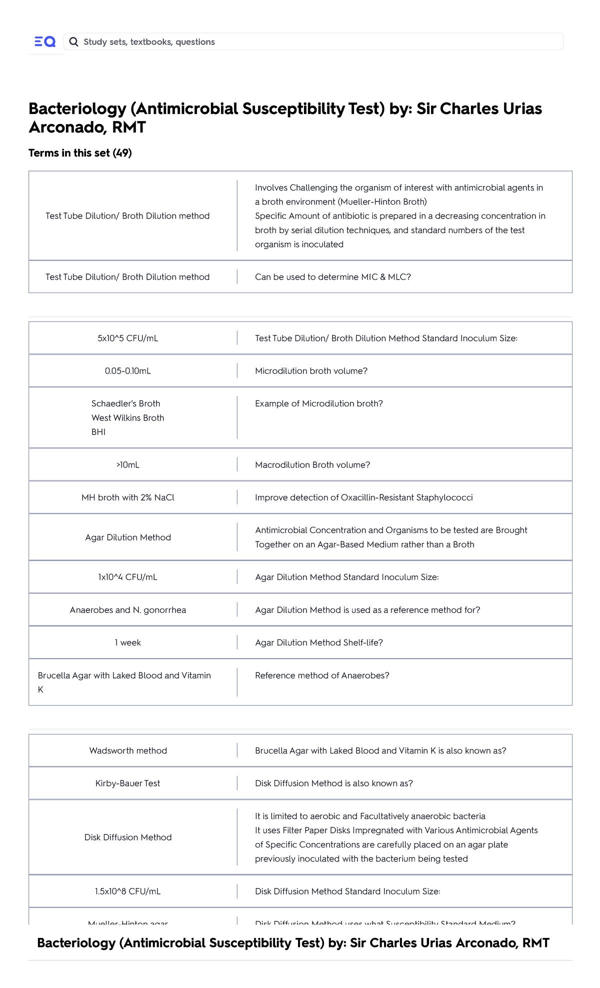 Bacteriology quizzes compiled - Upgrade: free 7-da... Bacteriology ...