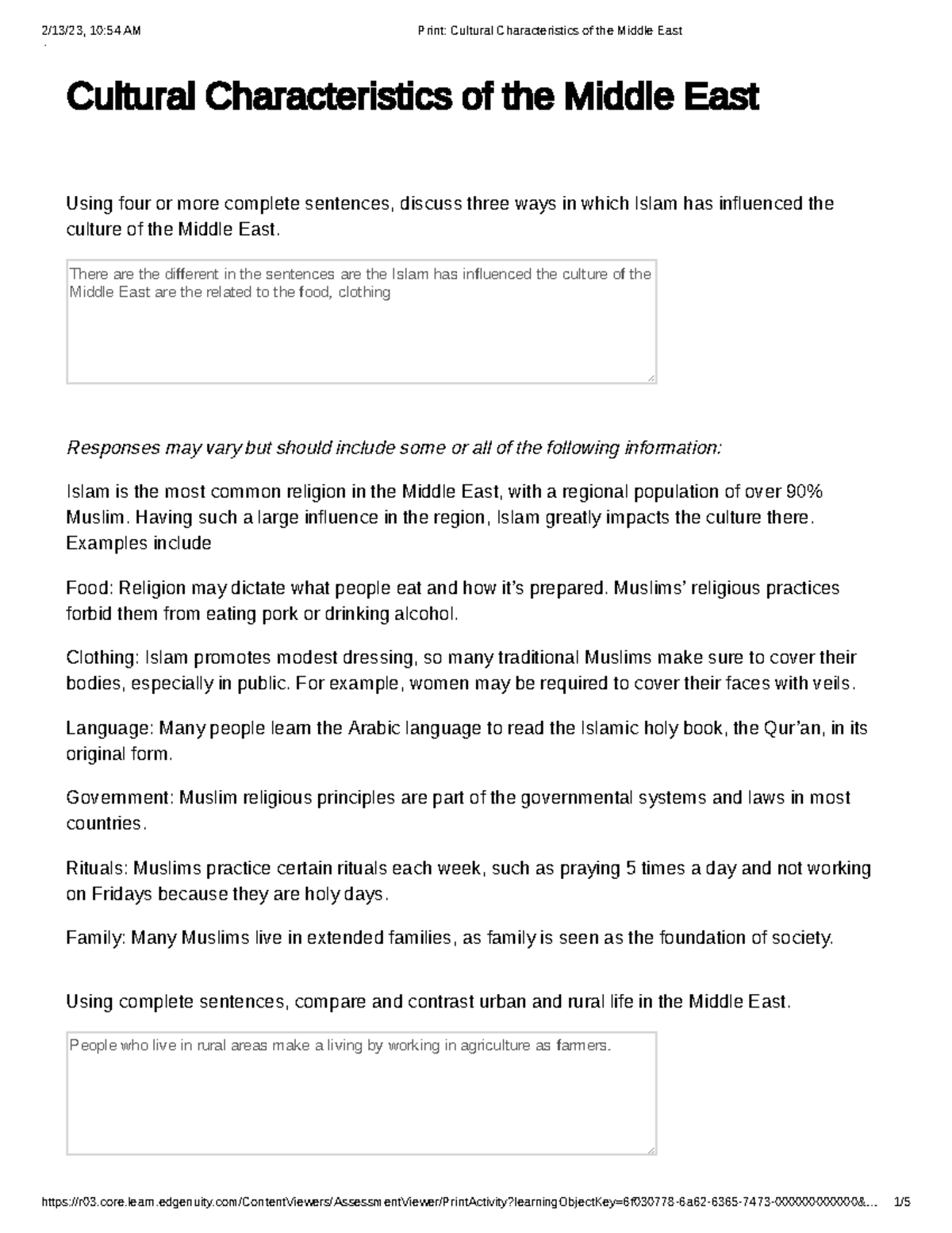 Cultural Characteristics of the Middle East - There are the different ...