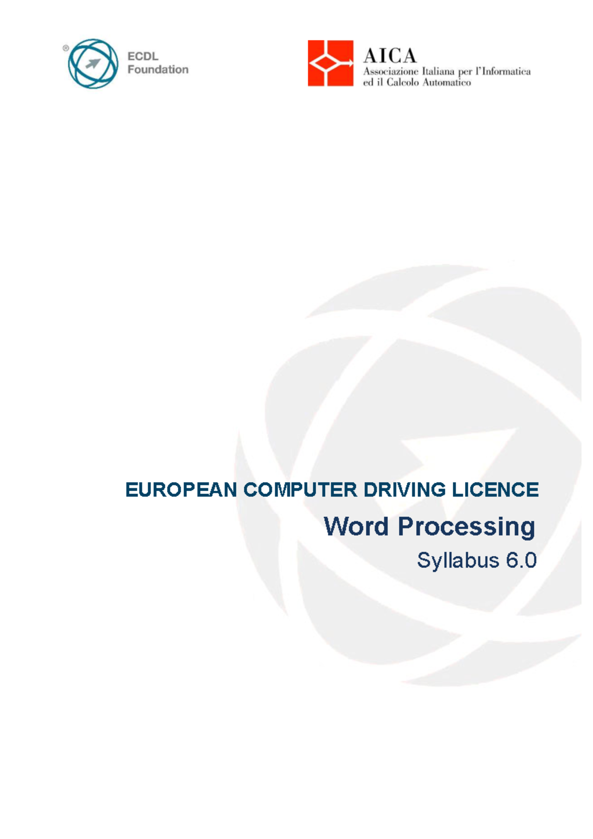 ECDL 6.0 Word Processing Syllabus: Key Learning Outcomes - Studocu