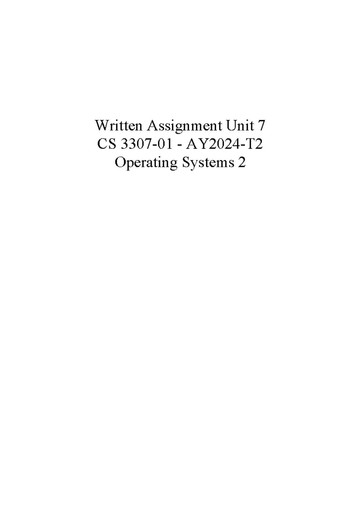 CS 3307-01 Written Assignment: Networking Functions in Unix OS - Studocu