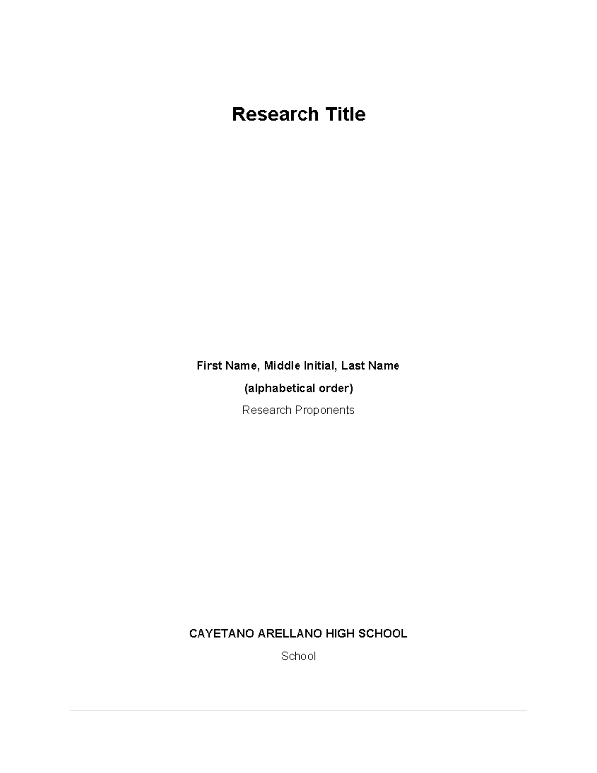 Grade 9 Research Proposal Template Guidelines for Junior High School ...