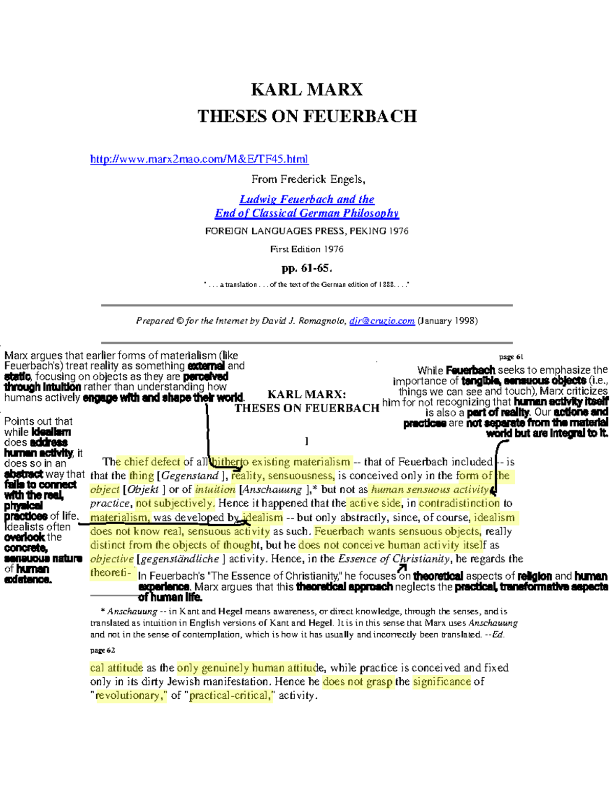 Kami Export - theses on Feuerbach - KARL MARX THESES ON FEUERBACH ...