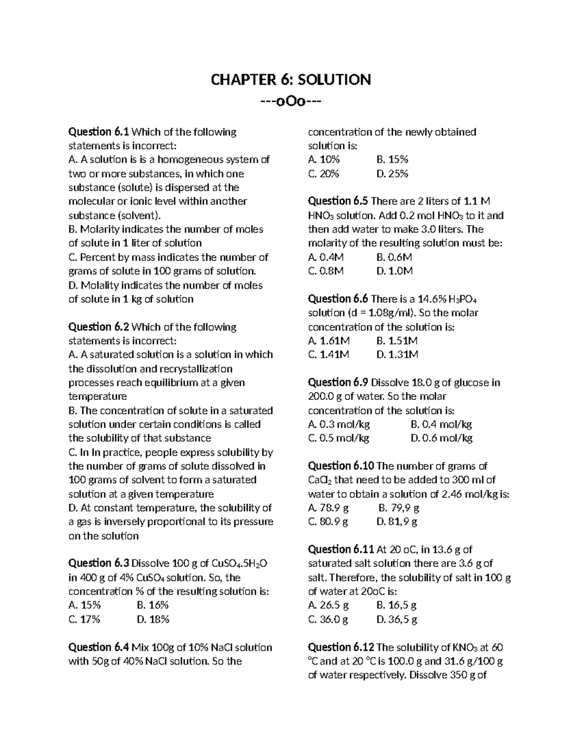 CHAPTER 6: SOLUTION PRACTICE QUESTIONS AND ANSWERS - Studocu
