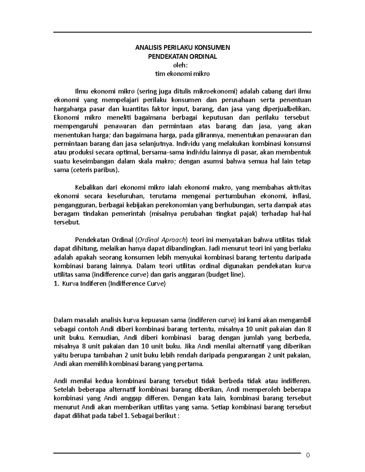 Analisis Perilaku Konsumen: Pendekatan Ordinal dalam Ekonomi Mikro ...