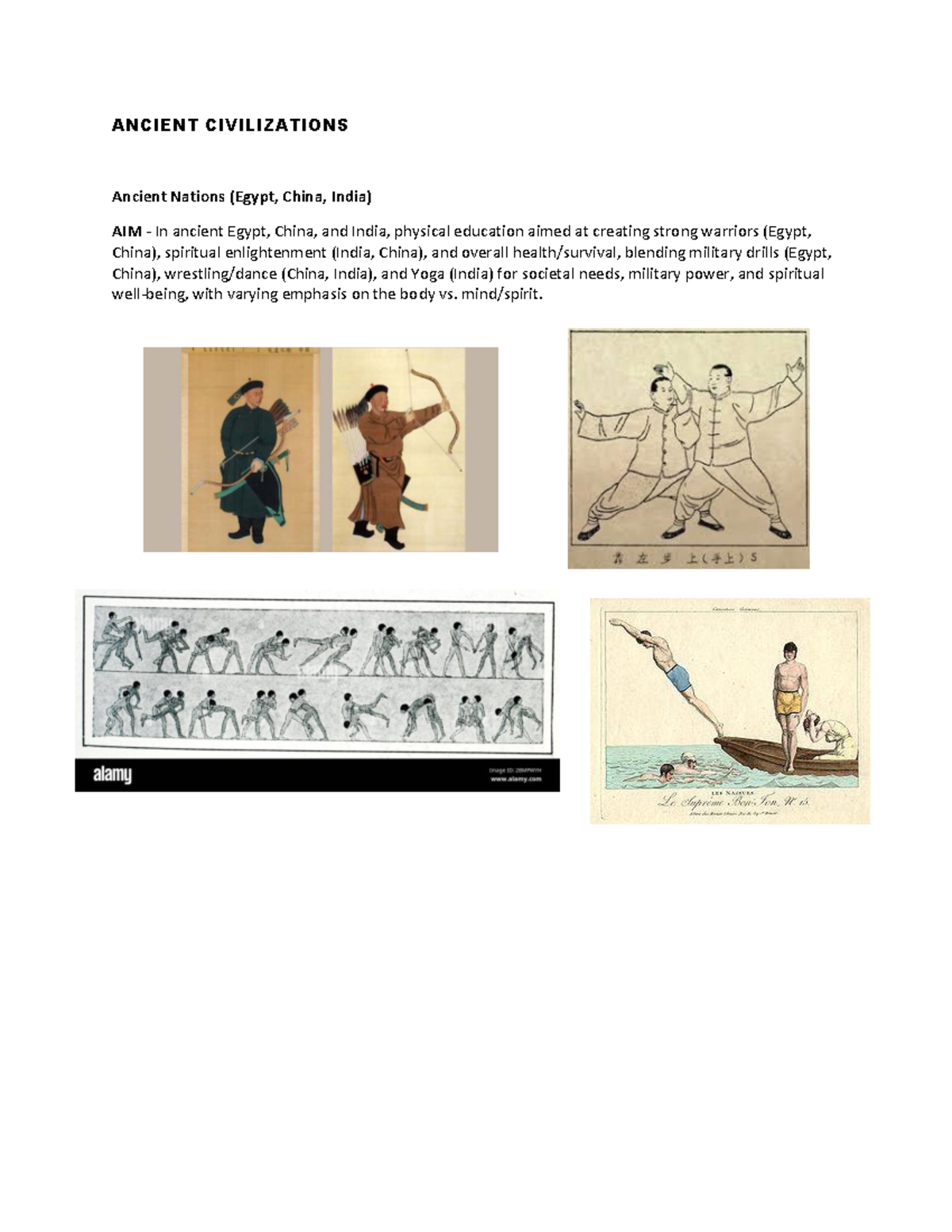 Ancient Civilizations: Physical Education in Egypt, China, and India ...