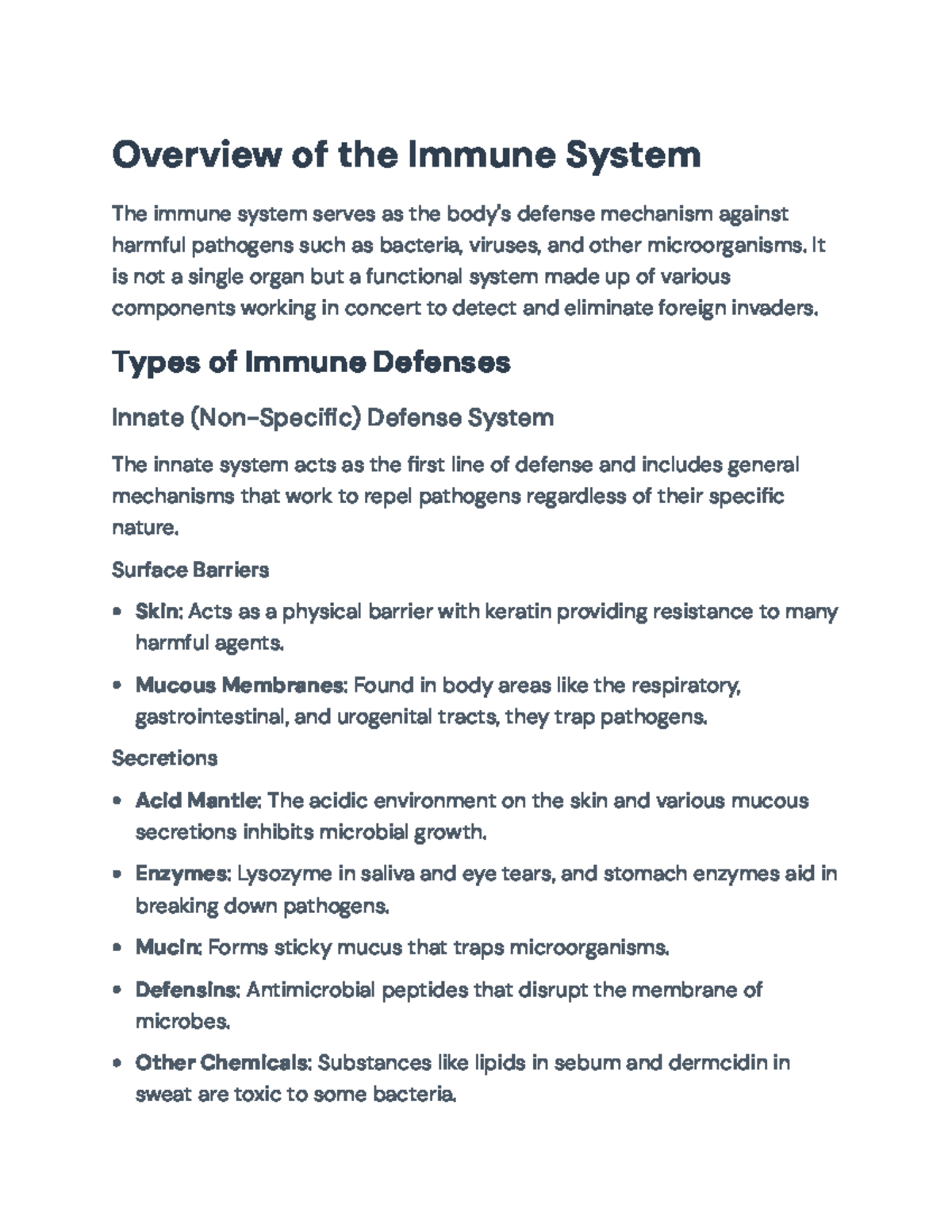 Overview of the Immune System: Types, Functions, and Disorders ...