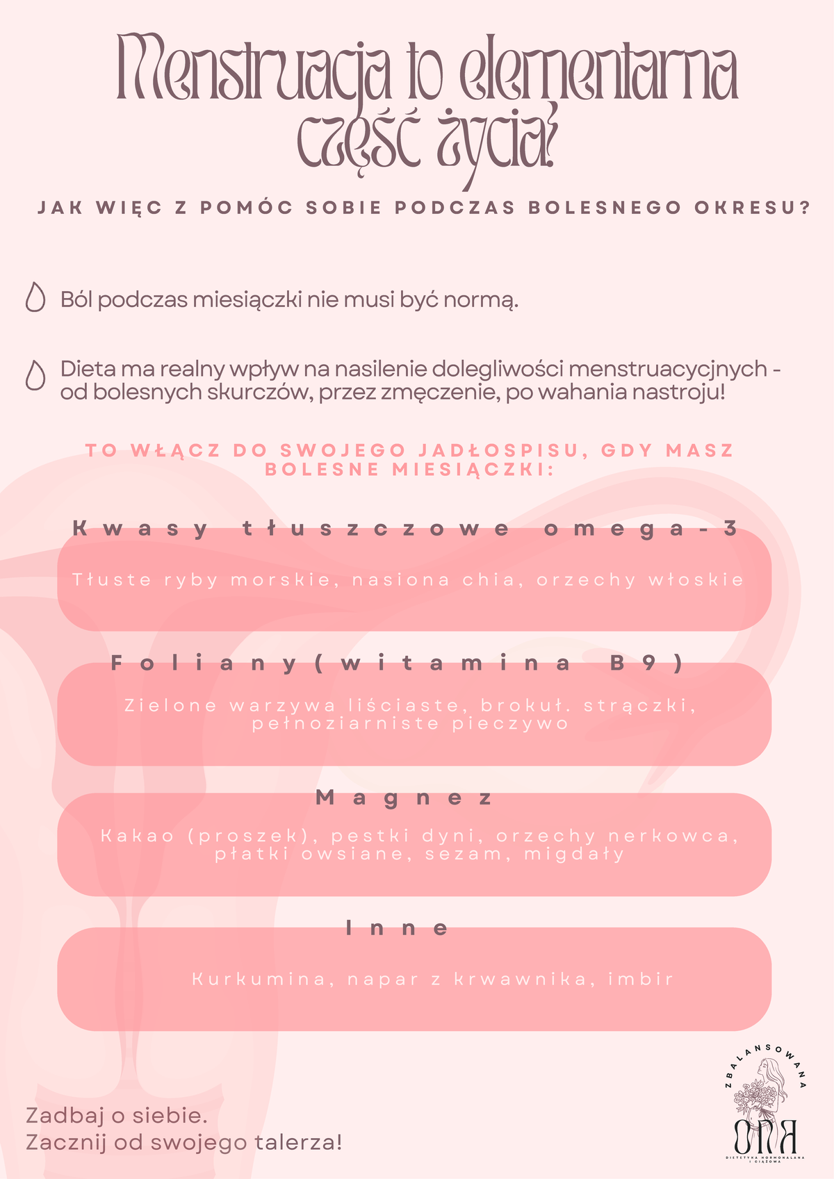 Menstruacja i dieta: Jak złagodzić ból miesiączkowy? - Studocu