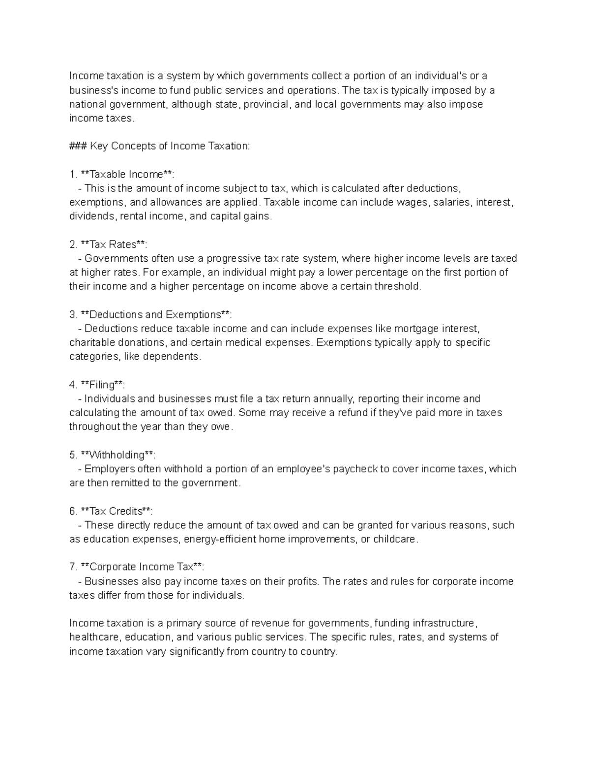 Income Taxation Defined: Key Concepts and Principles Explained - Studocu