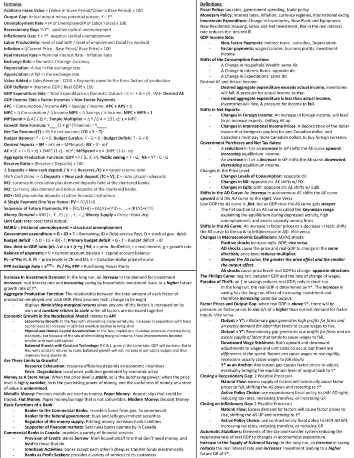 EC140 Cheat Sheet Pg1 - EC140 - Studocu