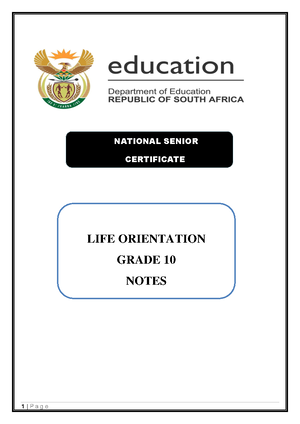 [Solved] Suggest one way in which schools could assist grade 10 learners - Life orientation ...