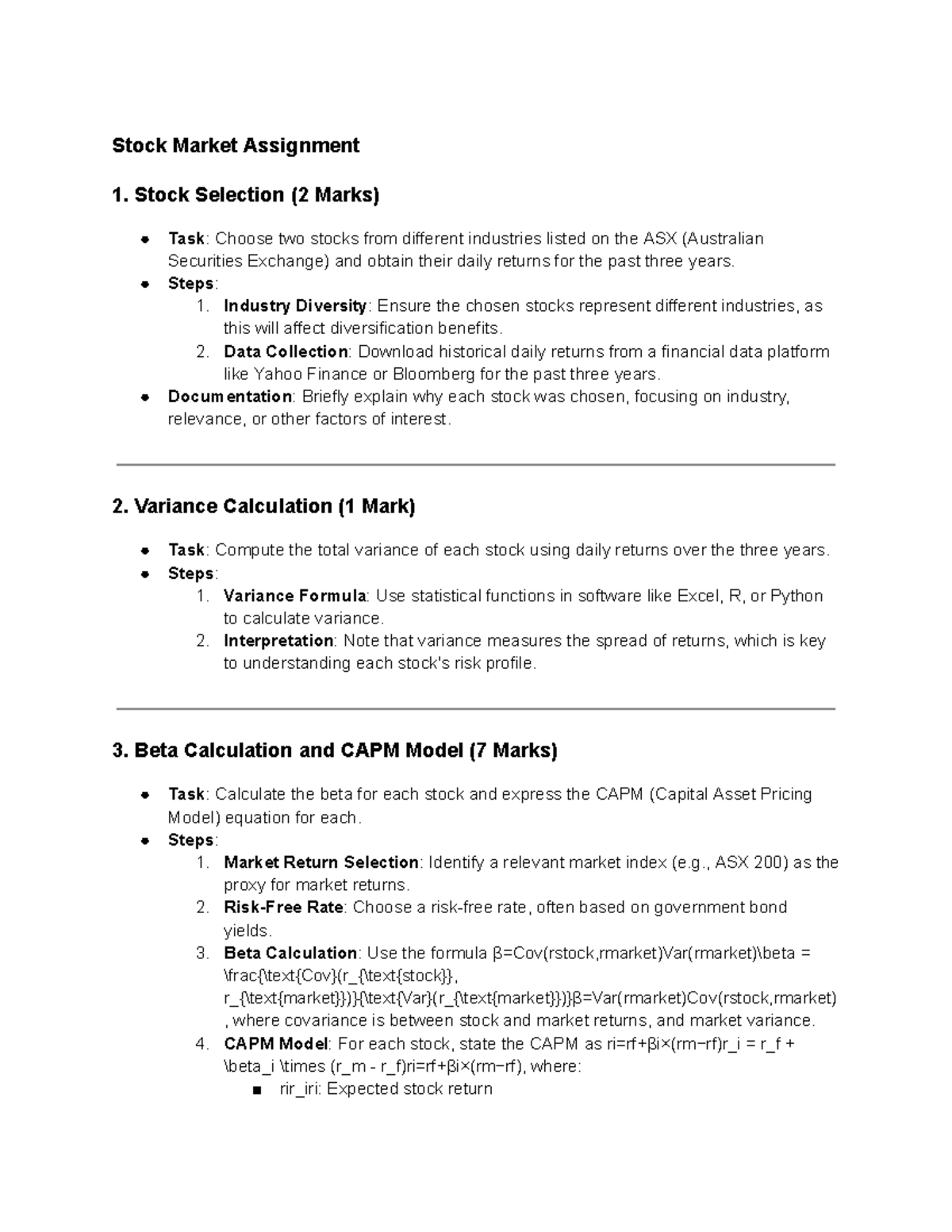 Stock Market Assignment Help: Comprehensive Guide for ASX Analysis ...