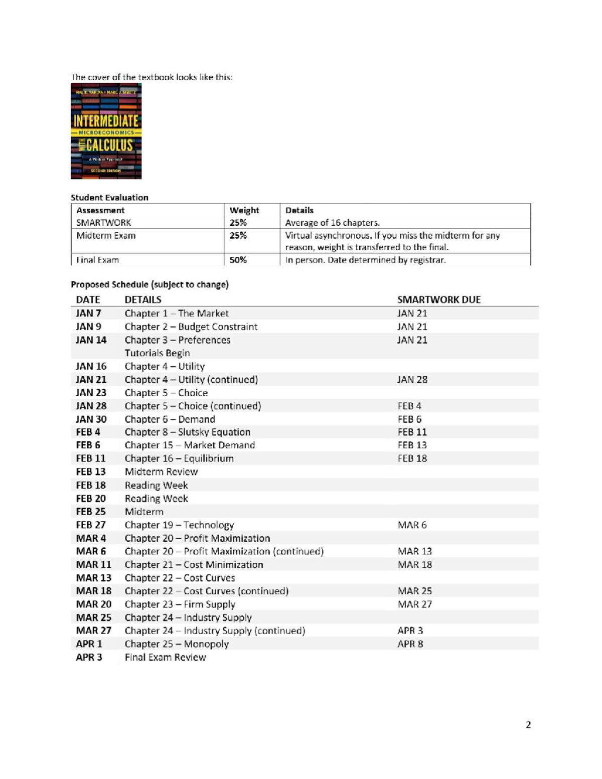 EC270 Midterm & Final Exam Schedule: Chapter Breakdown Details - Studocu