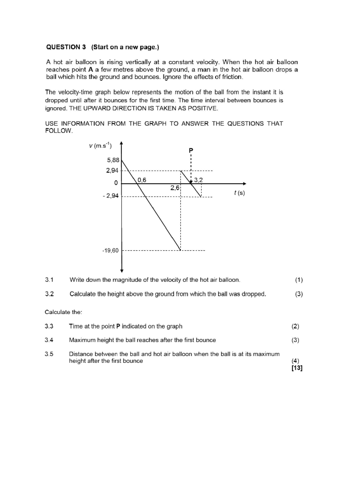 Graphs of Vertical Motion - Practice Questions from Past Papers - Studocu