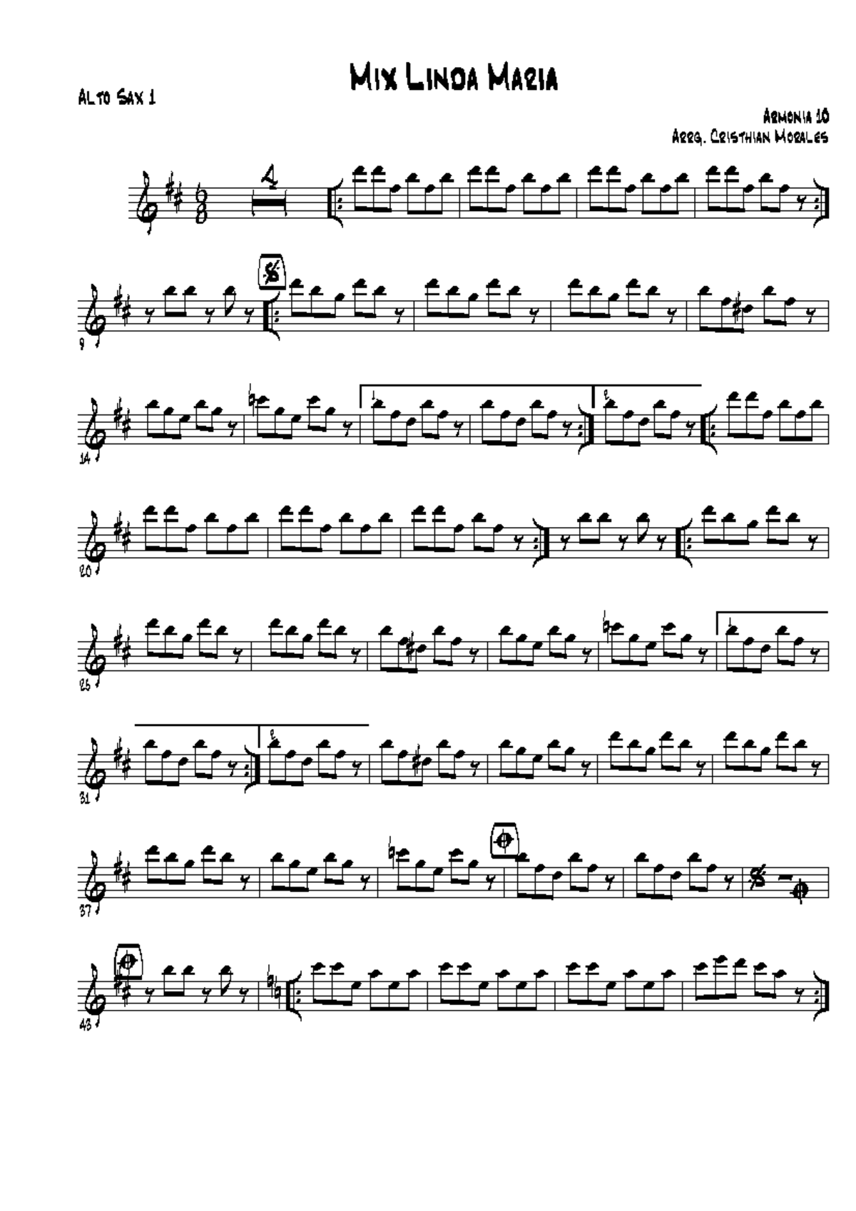 Mix Linda Maria - Armonia 10 for Alto Sax and Clarinet - Studocu