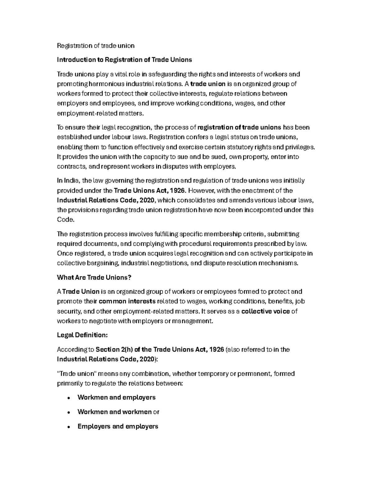 TU2 - Registration and Dissolution of Trade Unions: A Comprehensive ...