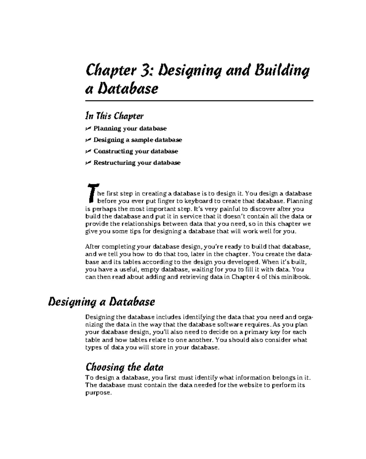 Php mysql javascript html5 all in one for dummies 51 - Chapter 3: Designing and Building a ...