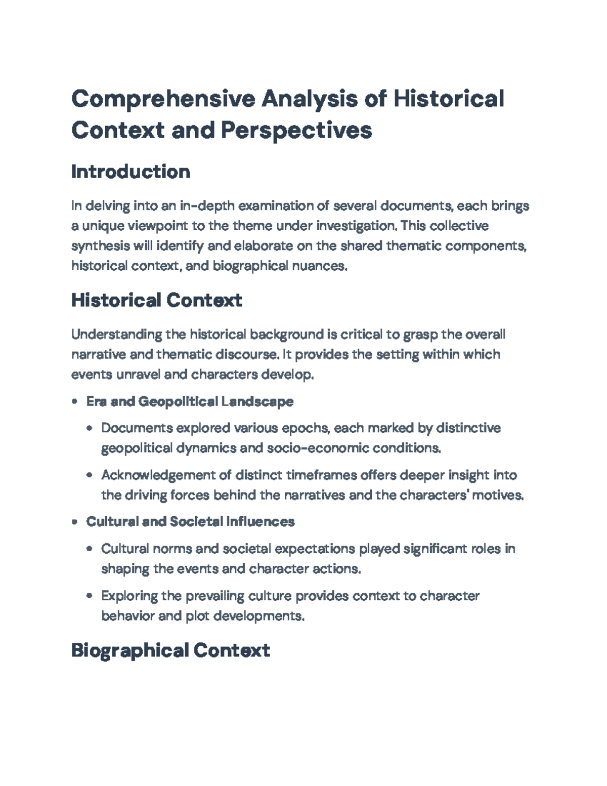 Comprehensive Thematic Analysis of Historical Contexts and Characters ...