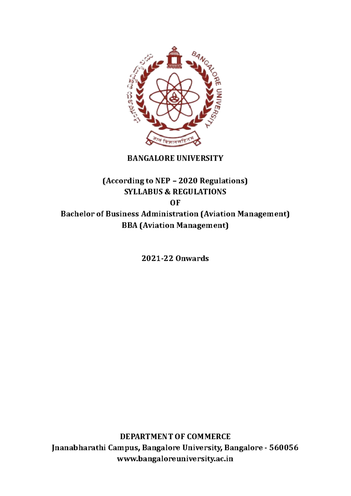 BBA AM Syllabus 2021-22: Bachelor in Aviation Management - Studocu