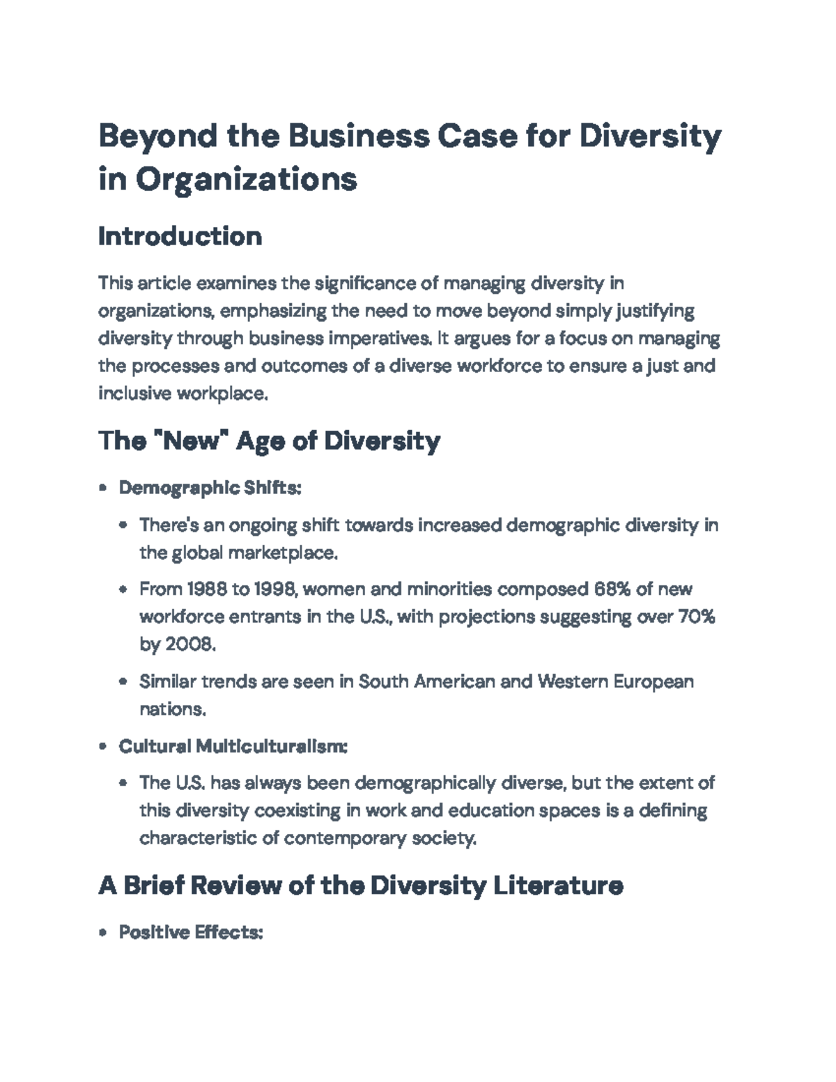 Diversity Management in Organizations: Ethics Beyond Business Case ...