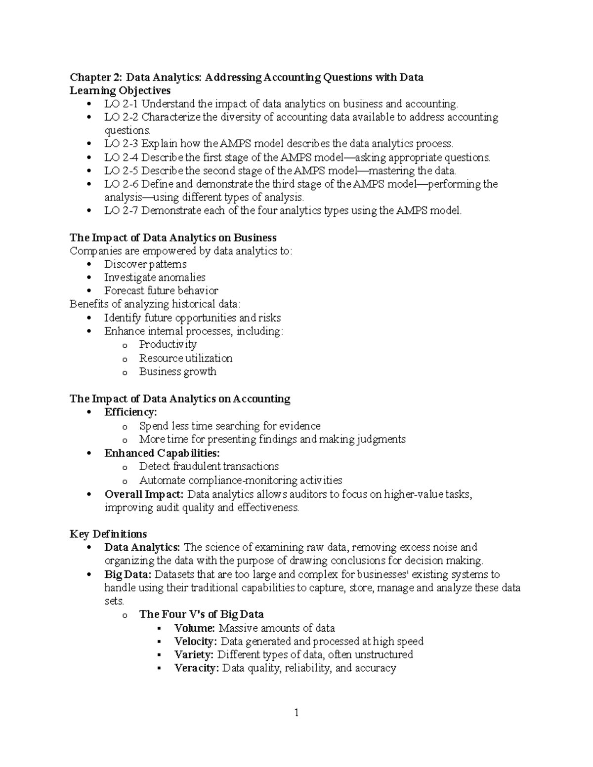 Chapter 2: Data Analytics in Accounting (ACC 101) - Understanding the ...
