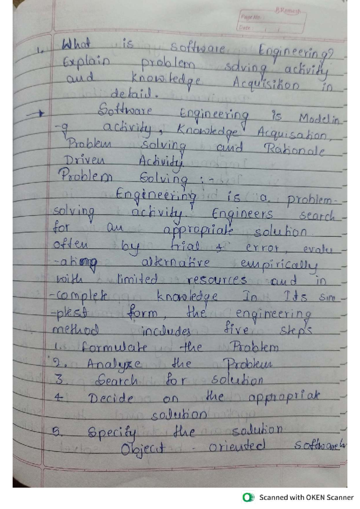 Software Engineering Concepts and Problem Solving Activities (CS101 ...