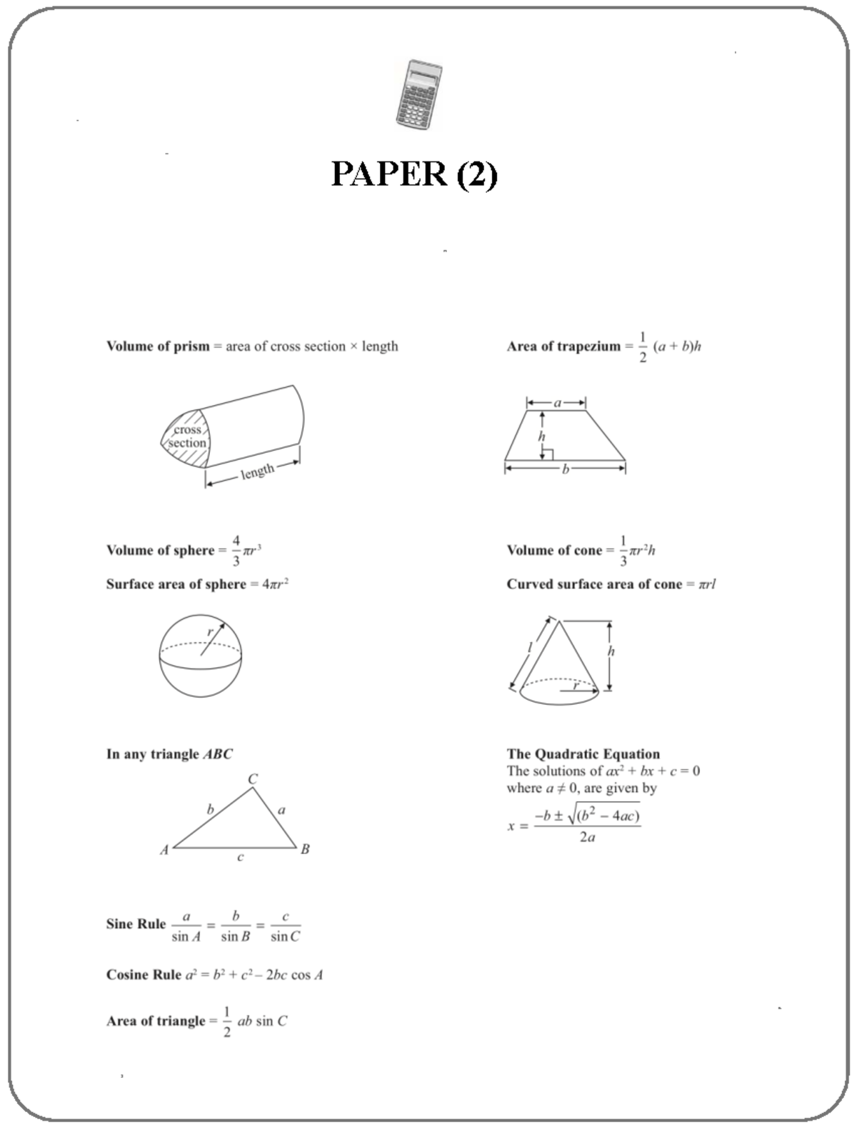 GCSE Practice Paper 2: Calculators & Non-Calculators - Studocu