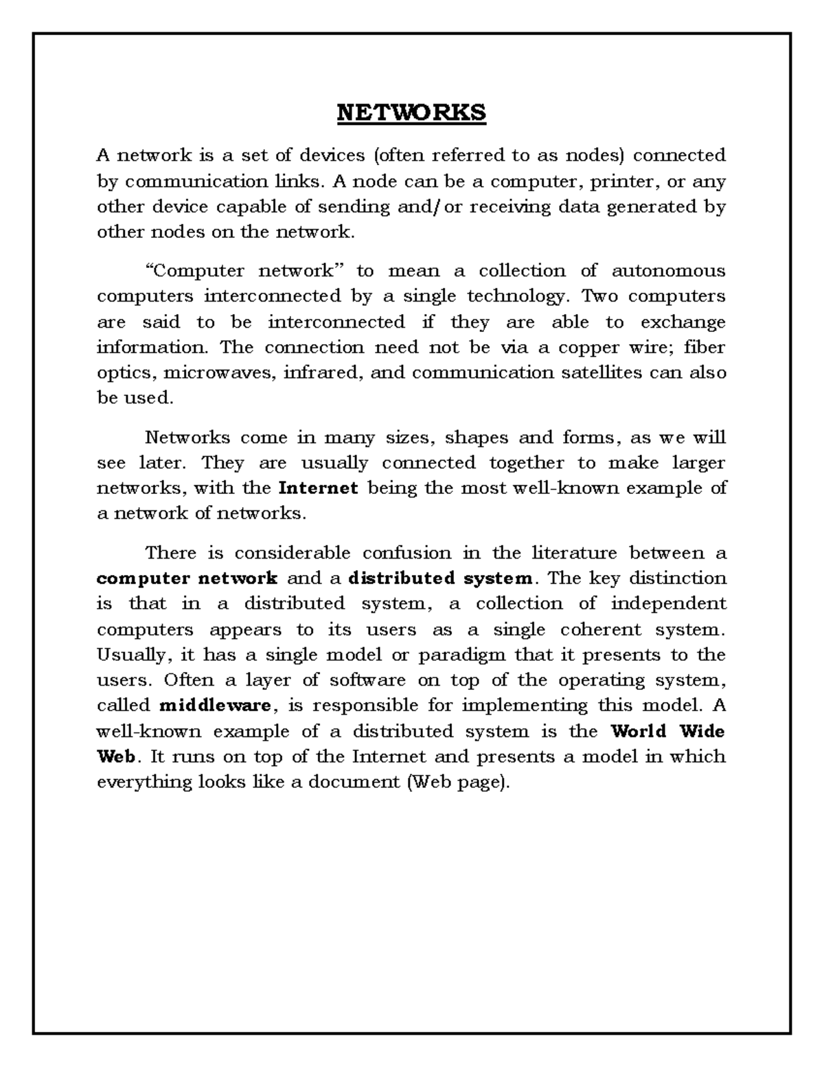 NETWORKS: Fundamentals of Computer Networks and Systems - Studocu