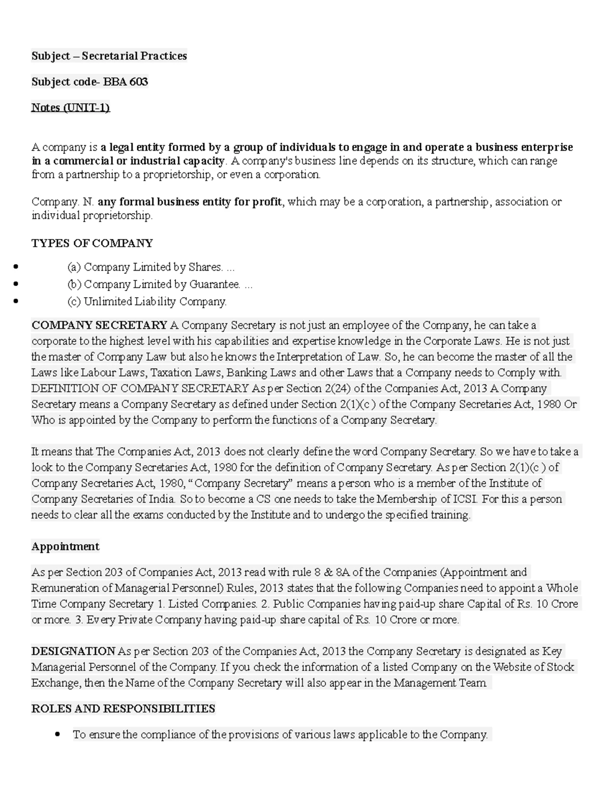 PPM complete notes - MBA/ MCOM SEMESTER I Subject Code: MBGM-101 ...