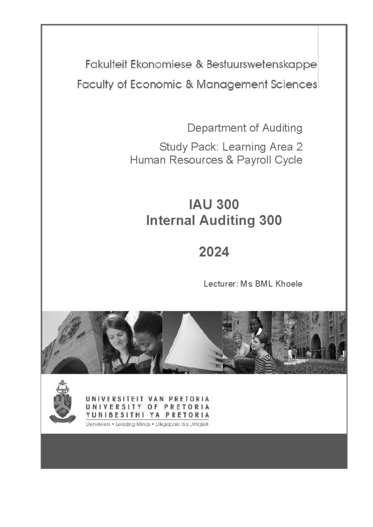 Learning Area 2 HR Study pack questions 2024 - Department of Auditing ...