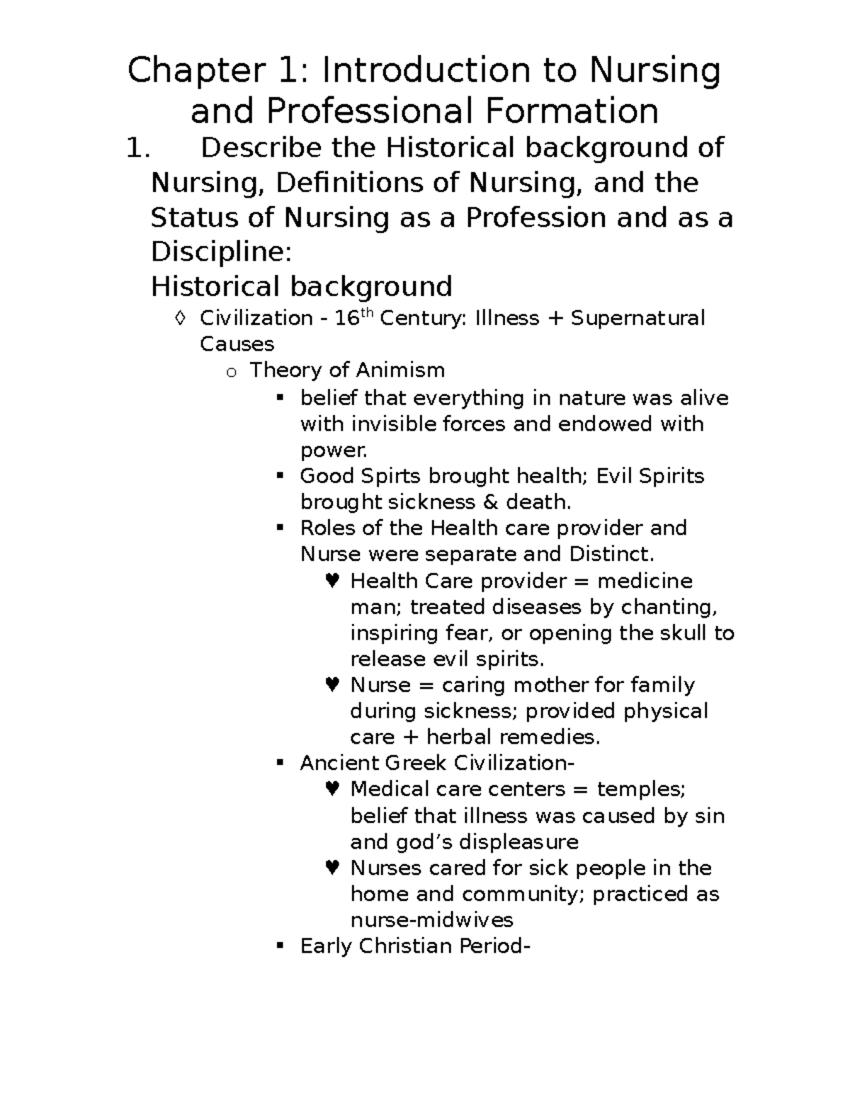 NUR 101 Chapter 1: Historical Context & Aims of Nursing Profession ...