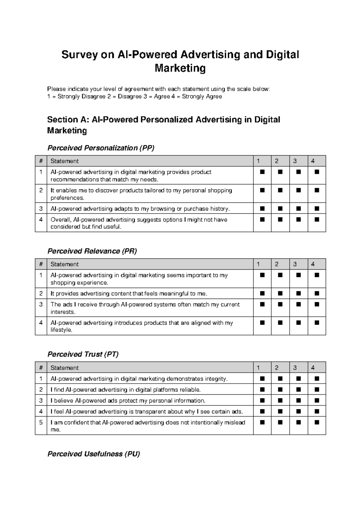 AI-Powered Advertising Survey: Likert Scale Insights - Studocu