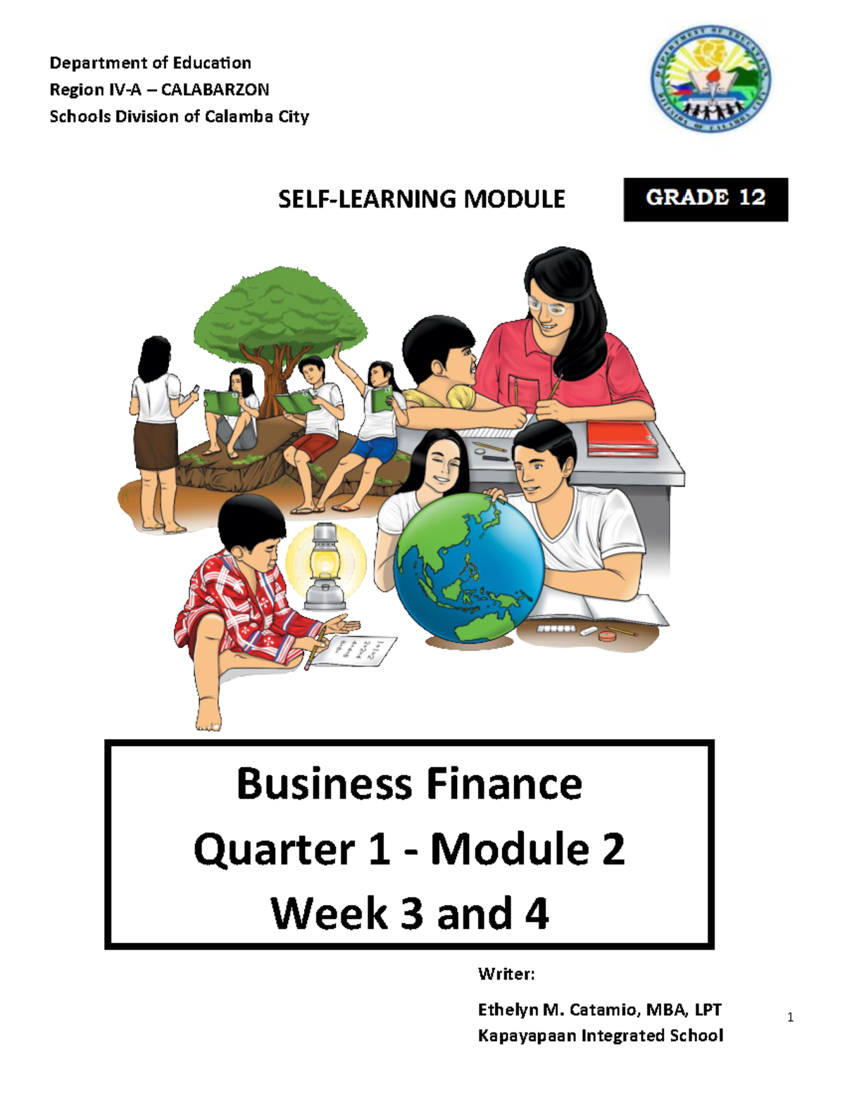 Business Finance Module 2 week 3 4 - 1 Department of Education Region ...